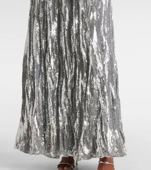 MARMAR HALIM Sequined Silk-blend Gown