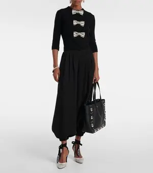 Valentino Garavani Nellcôte Medium Studded Leather Shopper - Black