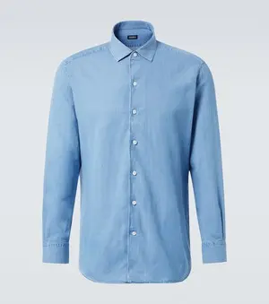 Zegna Cotton And Linen Denim Shirt