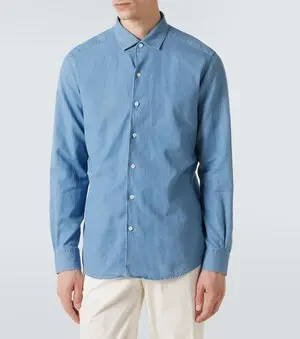 Zegna Cotton And Linen Denim Shirt