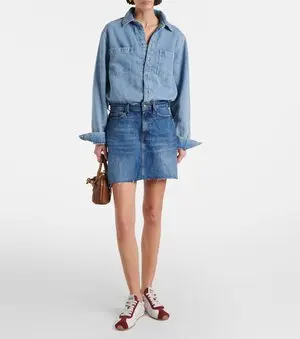 7 For All Mankind Denim Mini Shirt Dress