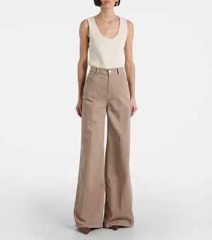 JOSEPH Abbey Wide-leg Jeans - Beige