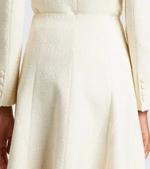 Roland Mouret Bouclé Midi Skirt - White