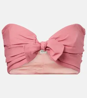 Tove Awa Linen And Cotton-blend Bra Top - Pink
