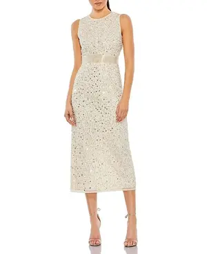 Mac Duggal Geometric Embellished A-line Dress