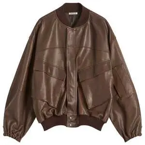 Auralee Lamb Leather Flight Blouson In Brown - 35% Off | Editorialist