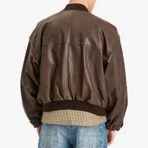 Auralee Lamb Leather Flight Blouson In Brown - 35% Off | Editorialist