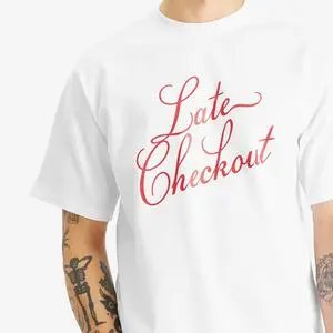 LATE CHECKOUT Script T-shirt
