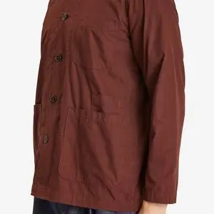 Universal Works Fine Poplin Bakers Overshirt - Rich Brown