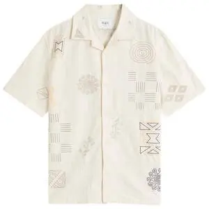 WAX LONDON Didcot Doodle Embroidery Vacation Shirt - Ecru/multi