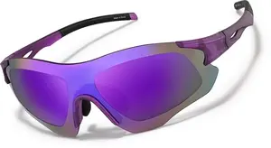 Zenni Wrap-Around Full Rim Frame Purple With Purple Mirror