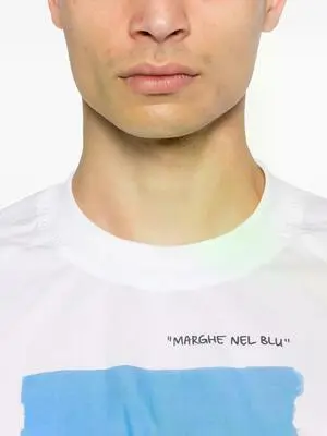 Plan C Marghe Nel Blu-print T-shirt