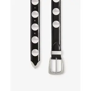 Khaite Benny Studded Leather Belt - Black