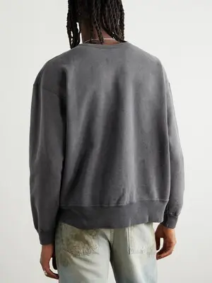 SAINT MXXXXXX The Deviant Distressed Logo-print Sweatshirt