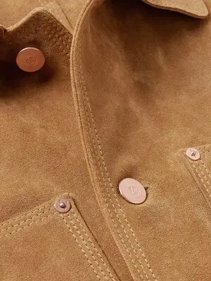 DRAKE'S Welder Suede Chore Jacket - Brown