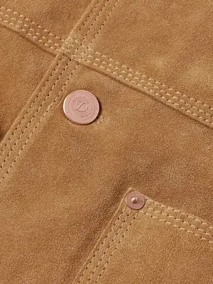 DRAKE'S Welder Suede Chore Jacket - Brown