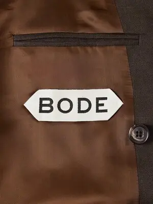 BODE Double-breasted Linen Suit Jacket - Brown