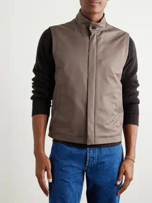Zegna Slim-fit Shell Gilet - Brown