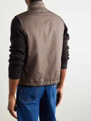 Zegna Slim-fit Shell Gilet - Brown
