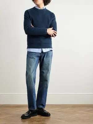Nn07 Kevin 6600 Ribbed Organic Cotton Sweater - Blue