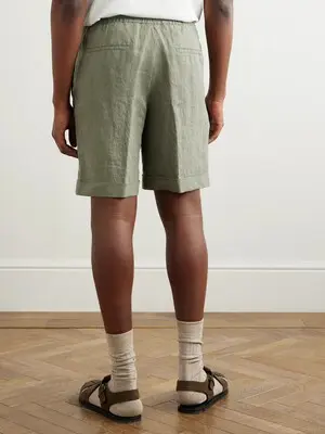 Canali Straight-leg Linen Drawstring Shorts