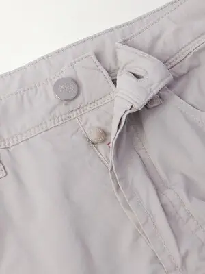 SLOWEAR Slim-fit Stretch-cotton Twill Trousers - Gray