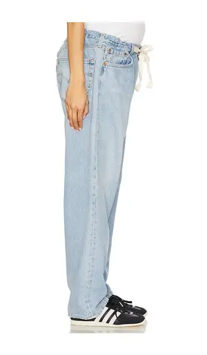 ALIGRACE Vintage Drawstring Maternity Jeans
