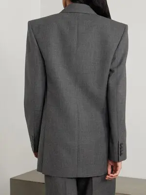 Saint Laurent Double-breasted Wool Blazer - Gray