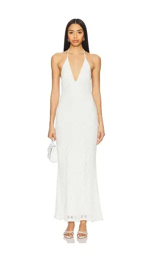 Bardot X Revolve Adoni Halter Mesh Midi Dress