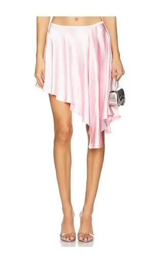 Bardot Asymmetric Draped Satin Skirt