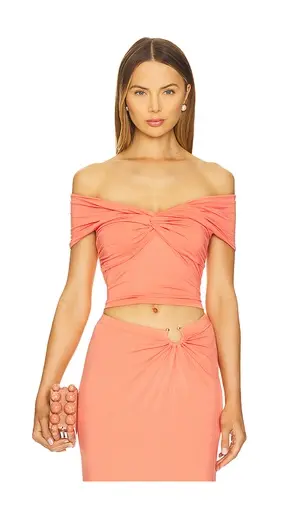Good American Stretch Jersey Twist Off Top In . Also