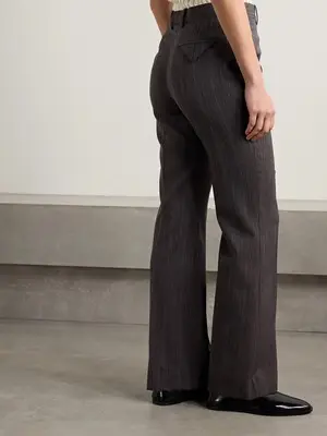 Bottega Veneta Striped Wool-blend Straight-leg Pants