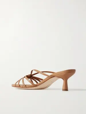 AeydĒ Abby Knotted Leather Sandals - Brown
