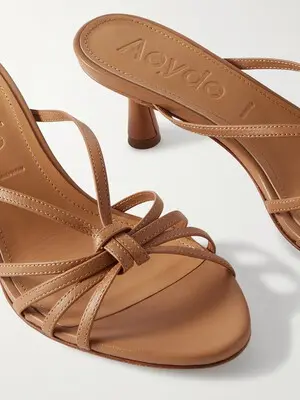 AeydĒ Abby Knotted Leather Sandals - Brown
