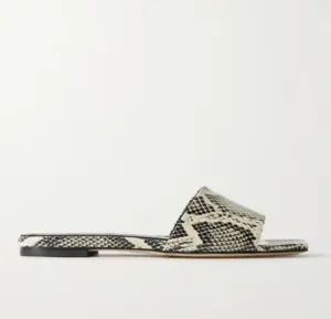 AeydĒ Aeyde Anna Snake-Effect Leather Slides Print