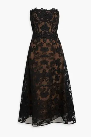 Strapless Lace Midi Cocktail Dresses