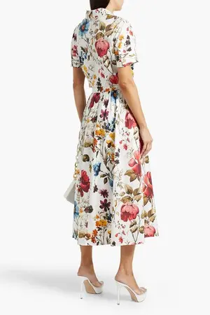 MIKAEL AGHAL Floral-print Cotton-blend Poplin Shirt