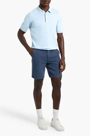Boglioli Cotton And Linen-blend Shorts - Navy