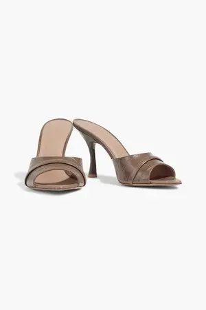MALONE SOULIERS Julia 90 Croc-effect Leather Mules