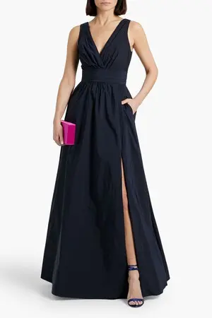 Marchesa Draped Taffeta Gown