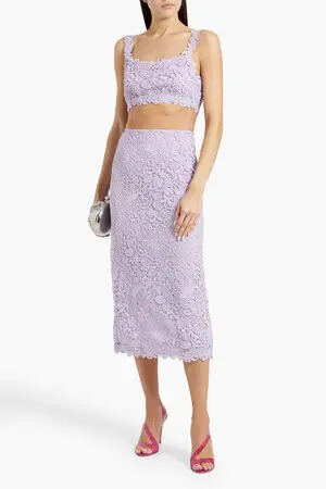 Carolina Herrera Cropped Guipure Lace Top