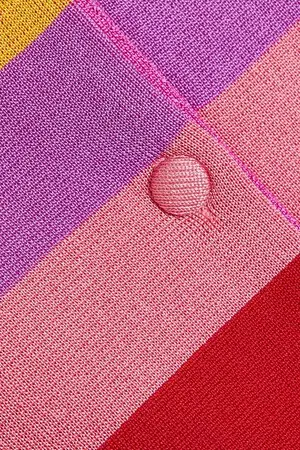 Carolina Herrera Cropped Striped Knitted Cardigan - Multicolor