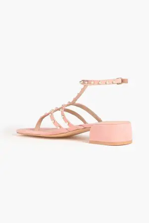 STUART WEITZMAN Dancer Pearl 35 Embellished Suede Sandals