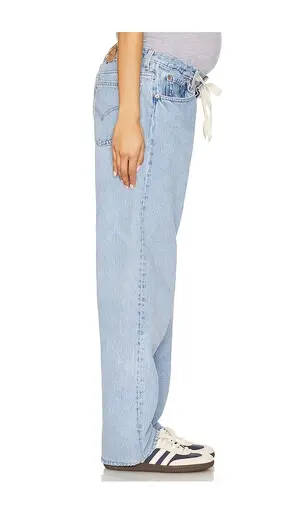 ALIGRACE Vintage Drawstring Maternity Jeans - Light