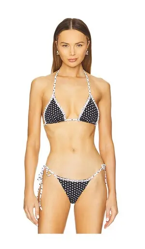Frankies Bikinis Nick Bikini Top - Classic Polka Dot Print
