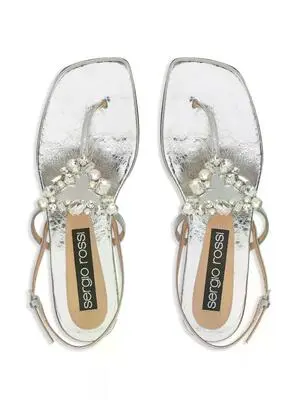 SERGIO ROSSI Godiva Precious Sandals - Silver
