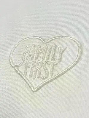FAMILY FIRST Slogan-embroidered T-shirt