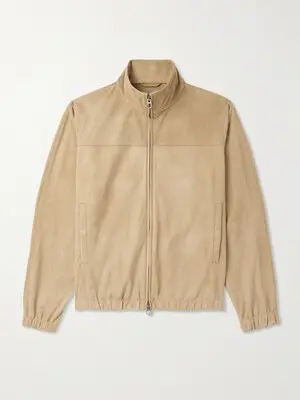 Loro Piana Suede Zip-up Bomber Jacket