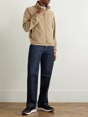 Loro Piana Suede Zip-up Bomber Jacket