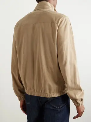 Loro Piana Suede Zip-up Bomber Jacket